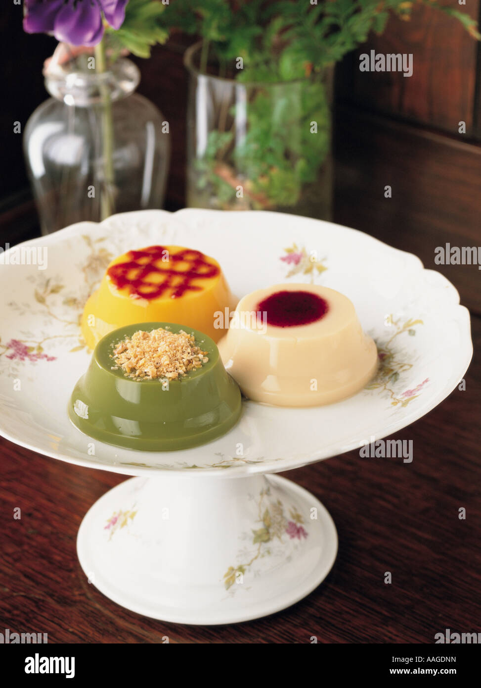 Three colors pudding Stock Photo - Alamy