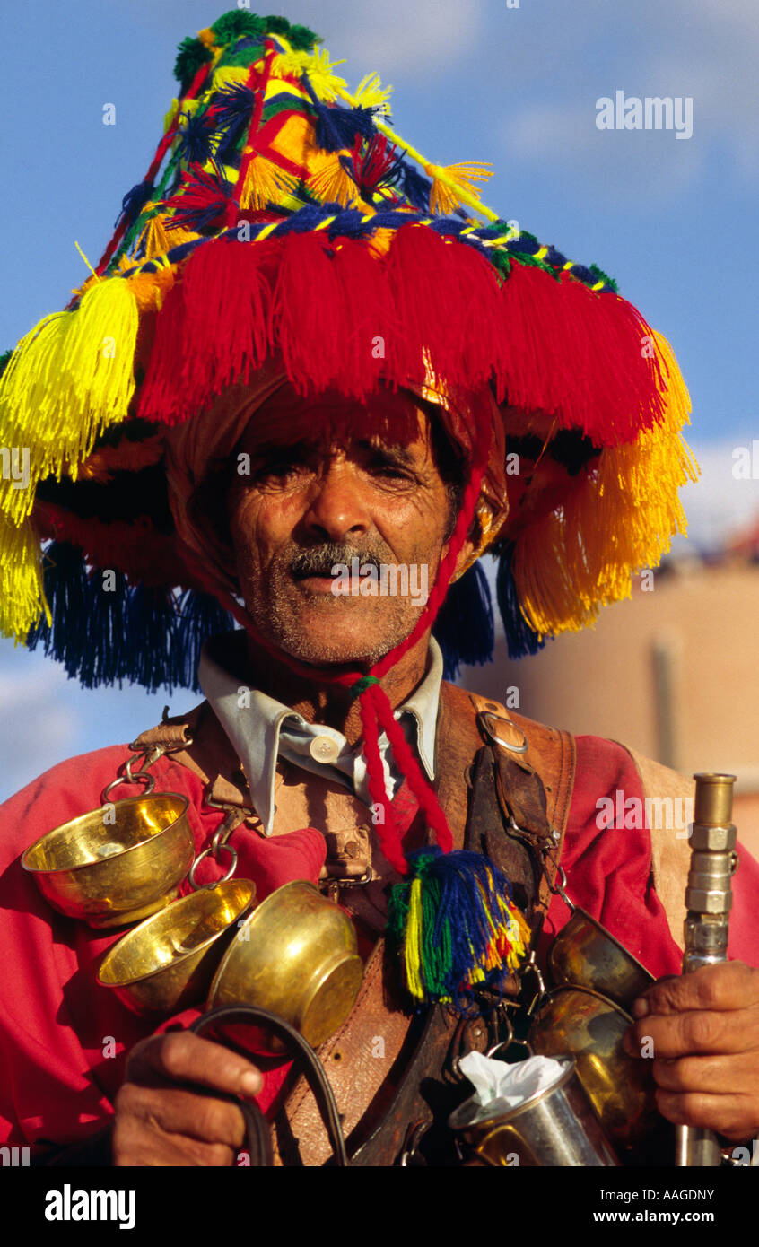 Moroccan water seller - Marrakesh, MOROCCO Stock Photo - Alamy