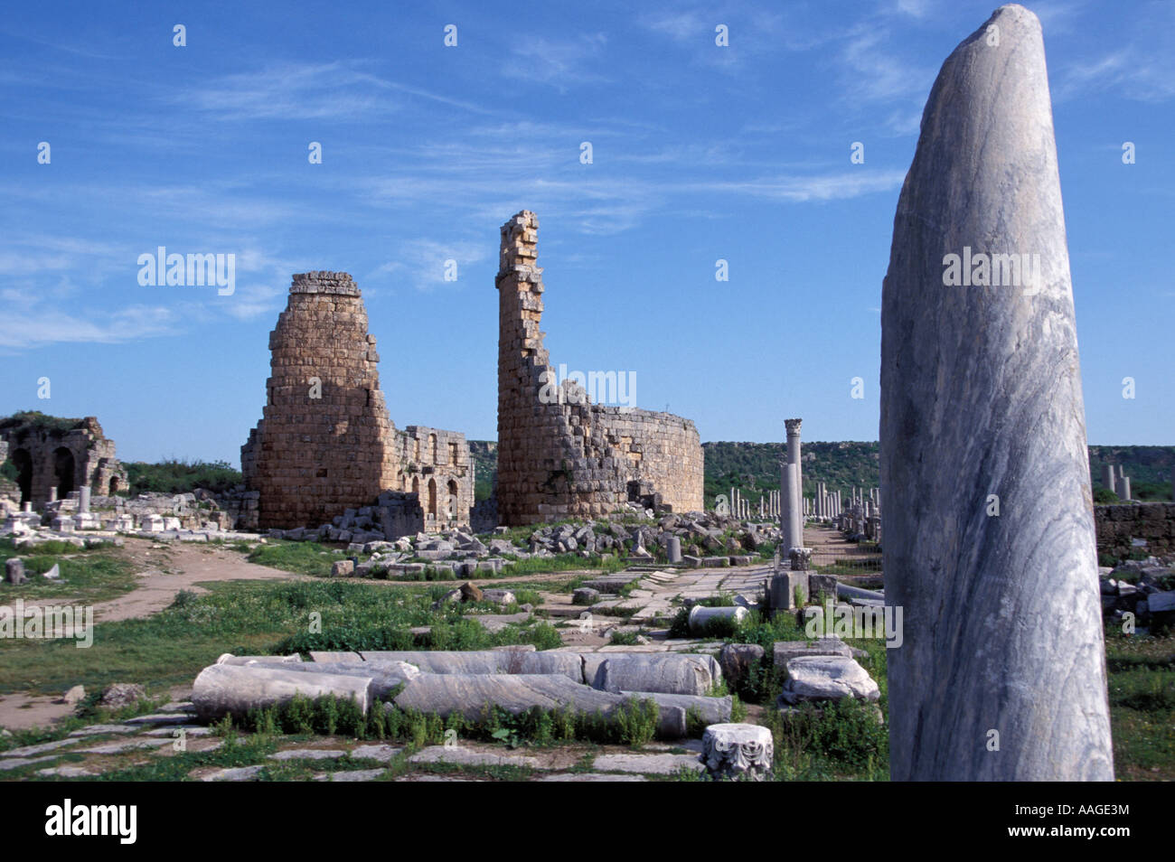 Hellenic city gate Perga Antalya Turkish Riviera Turkey Stock Photo - Alamy
