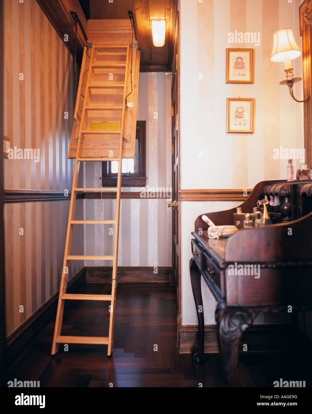 Old attic ladder hi-res stock photography and images - Alamy