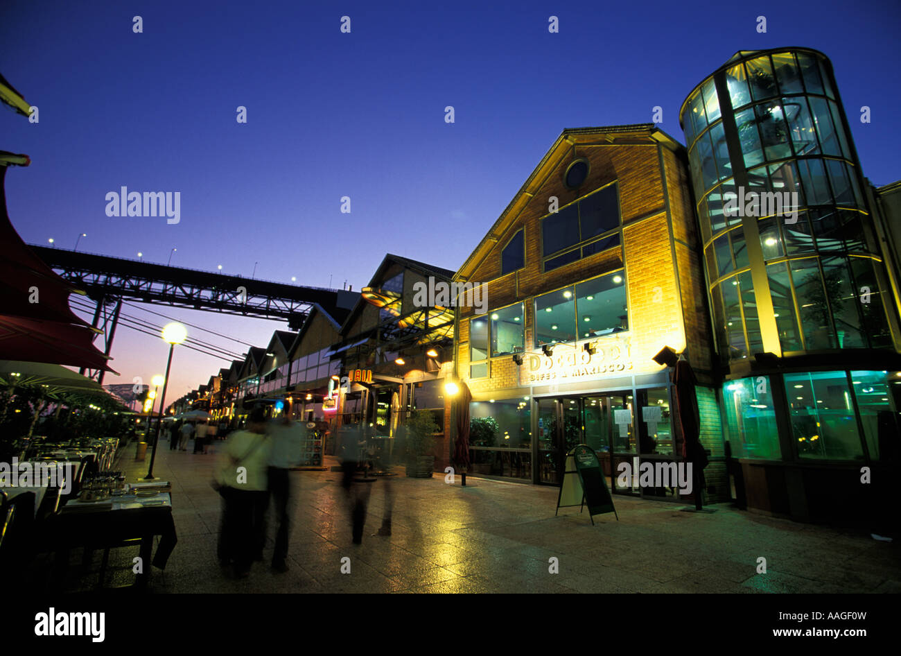 Restaurants and clubs at night Docas de Santa Amaro Lisbon Lisbon ...