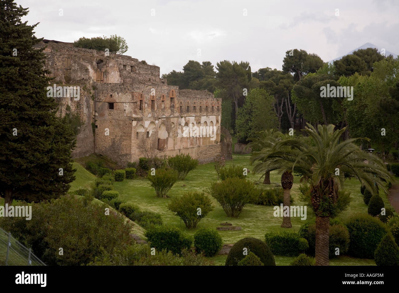 Remnants of city wall Ancient Pompeii Naples Italy Stock Photo - Alamy