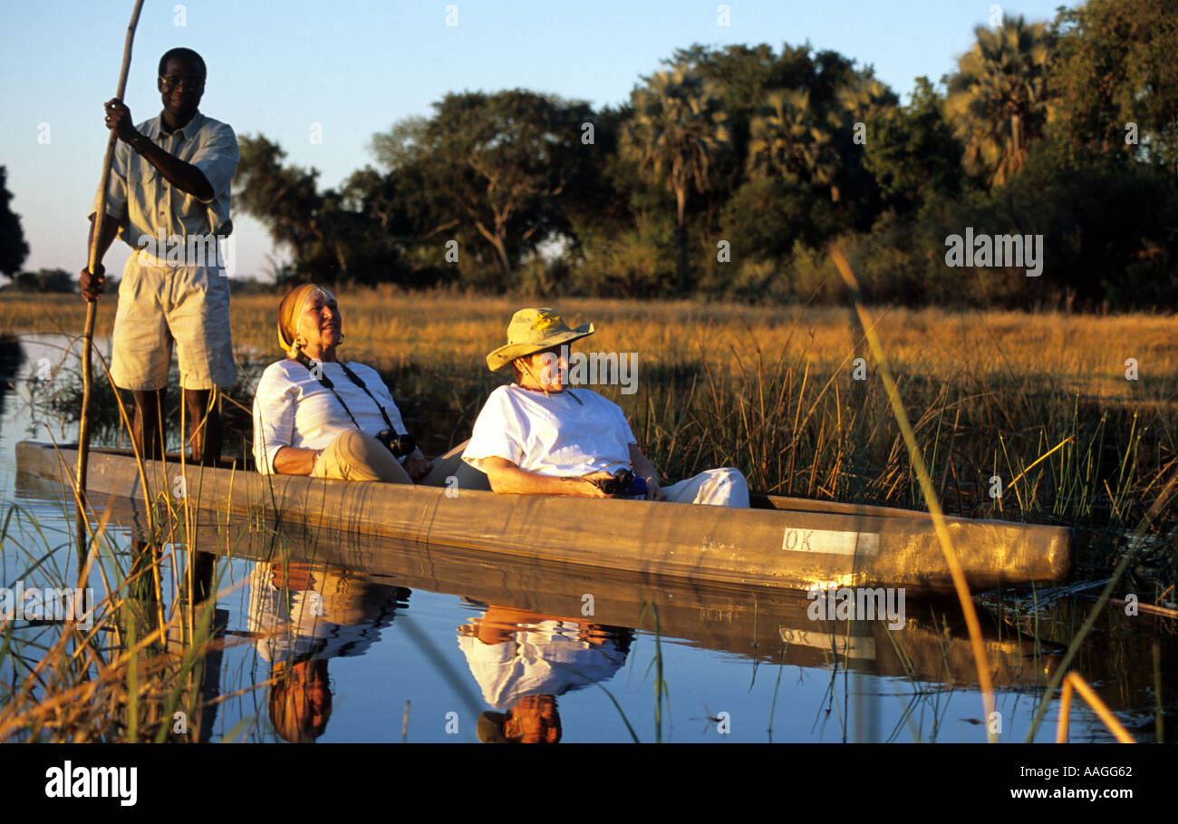 Mokoro safari Okavango Delta Botswana Stock Photo - Alamy