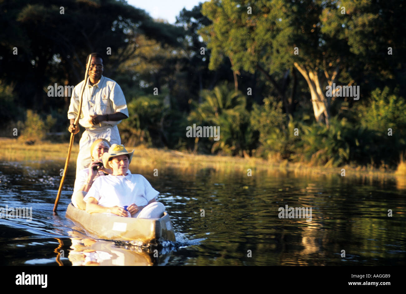 Mokoro safari Botswana Stock Photo - Alamy