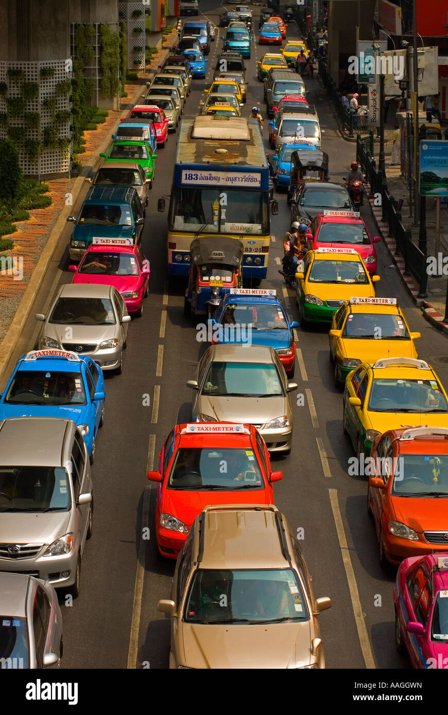 Traffic at Siam Square Bangkok Capital City Thailand South East Asia ...