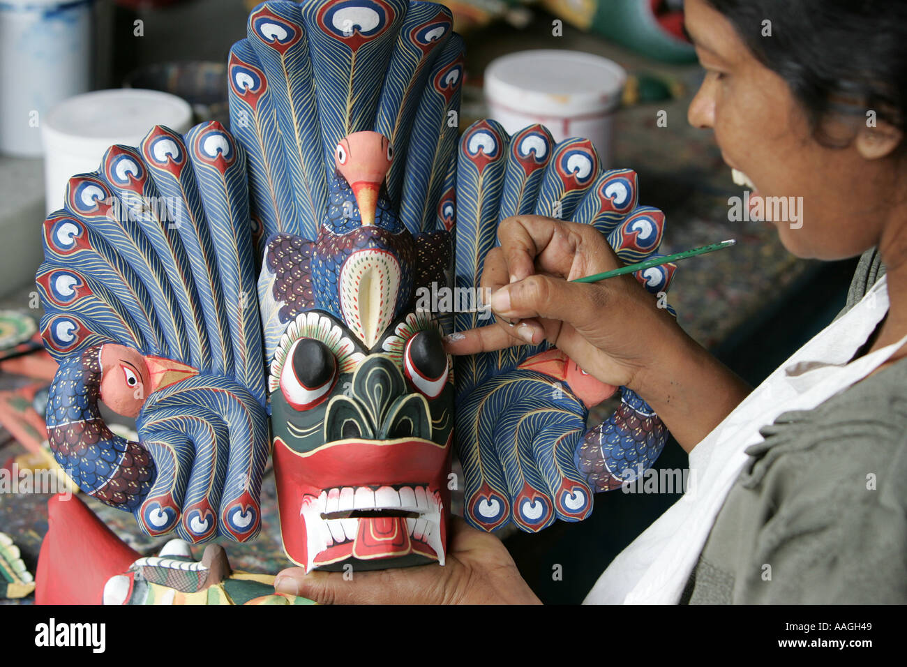Making of traditional masks in Sri Lanka Stock Photo - Alamy