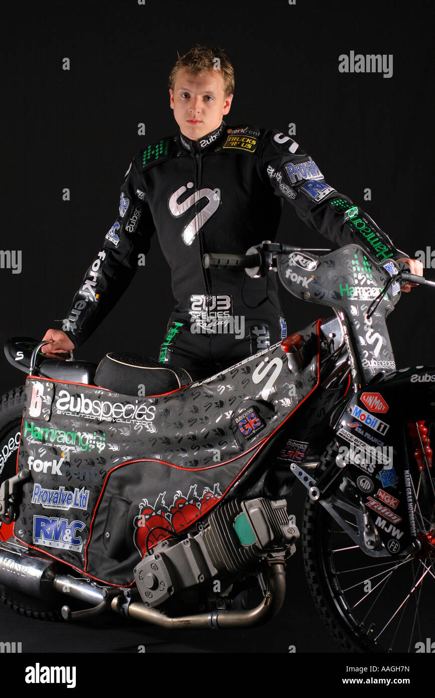 [British under fifteen speedway champion Joe Haines] Stock Photo - Alamy