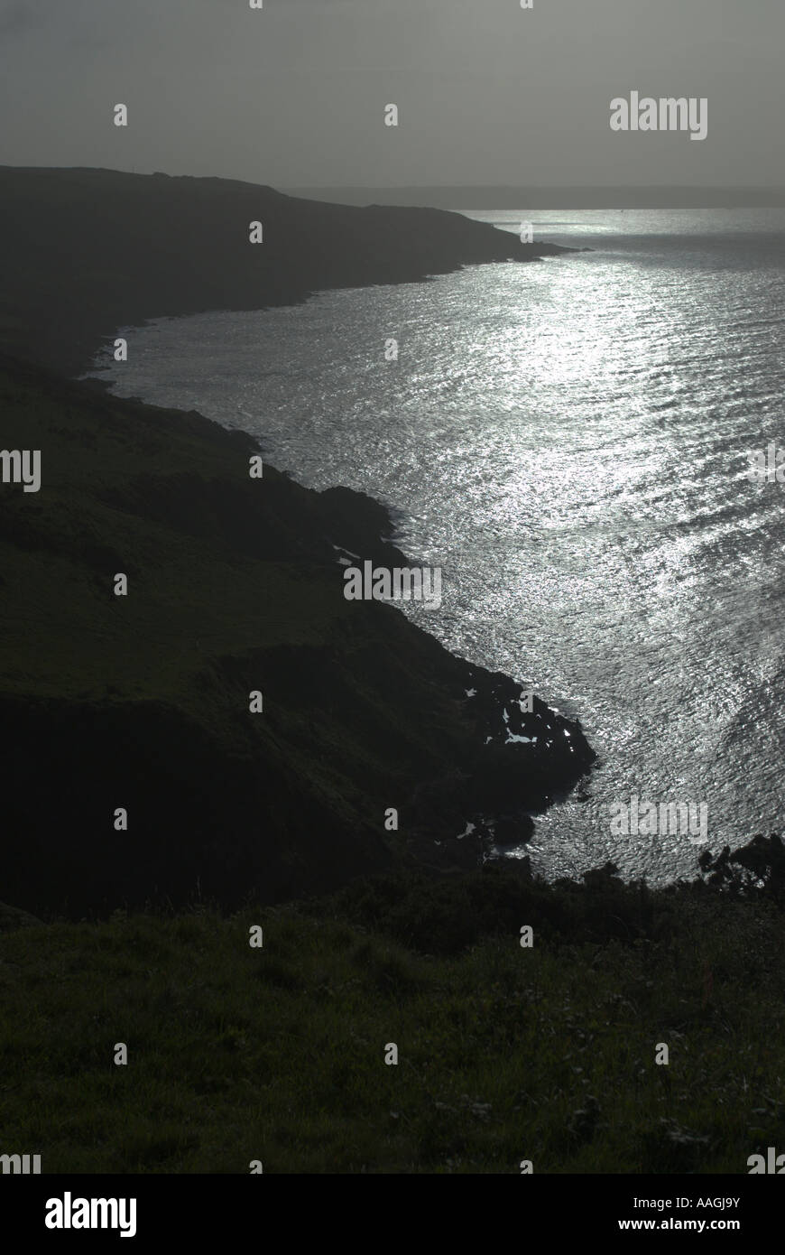 View from St Michael s chapel 13th centuary Rame Head South Cornwall ...