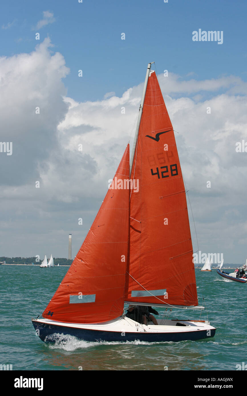 A Yacht sailing on the Solent Stock Photo - Alamy