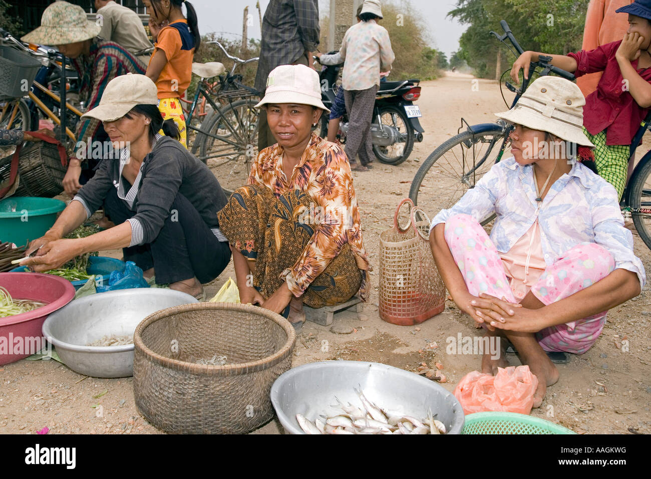 Khmer street market Takmao Cambodia Stock Photo - Alamy