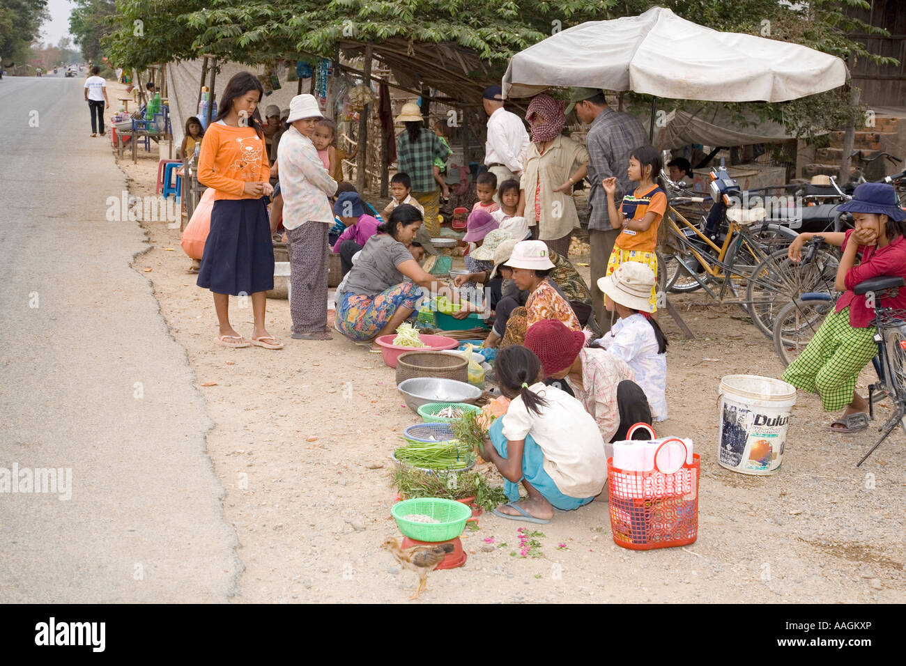 Khmer street market Takmao Cambodia Stock Photo - Alamy