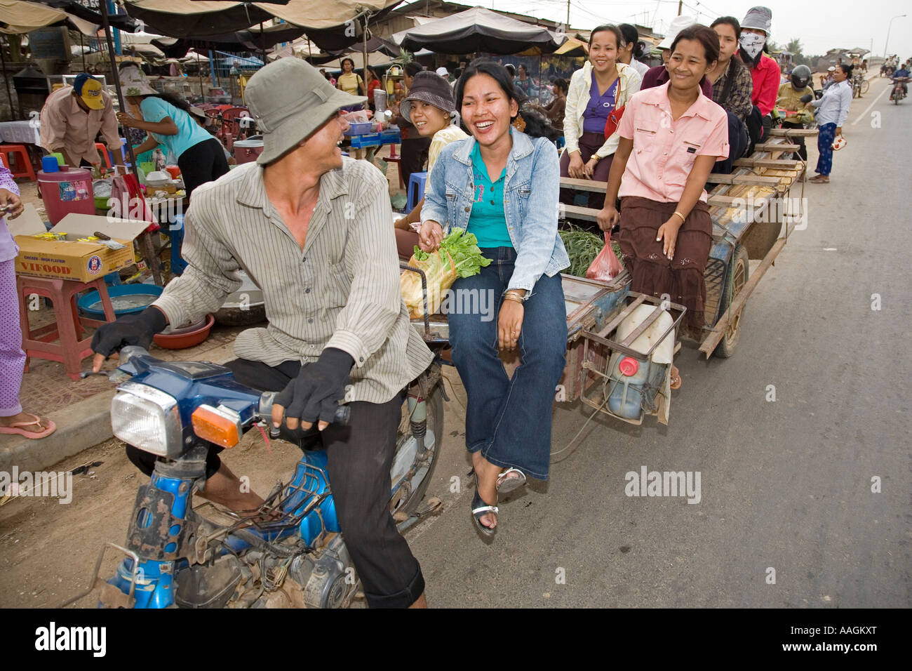 Khmer street market Takmao Cambodia Stock Photo - Alamy