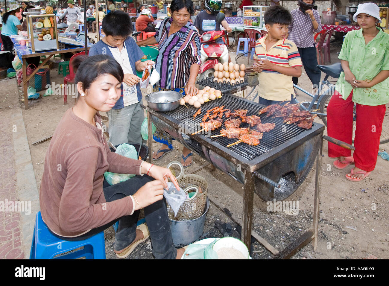 Khmer street market Takmao Cambodia Stock Photo - Alamy