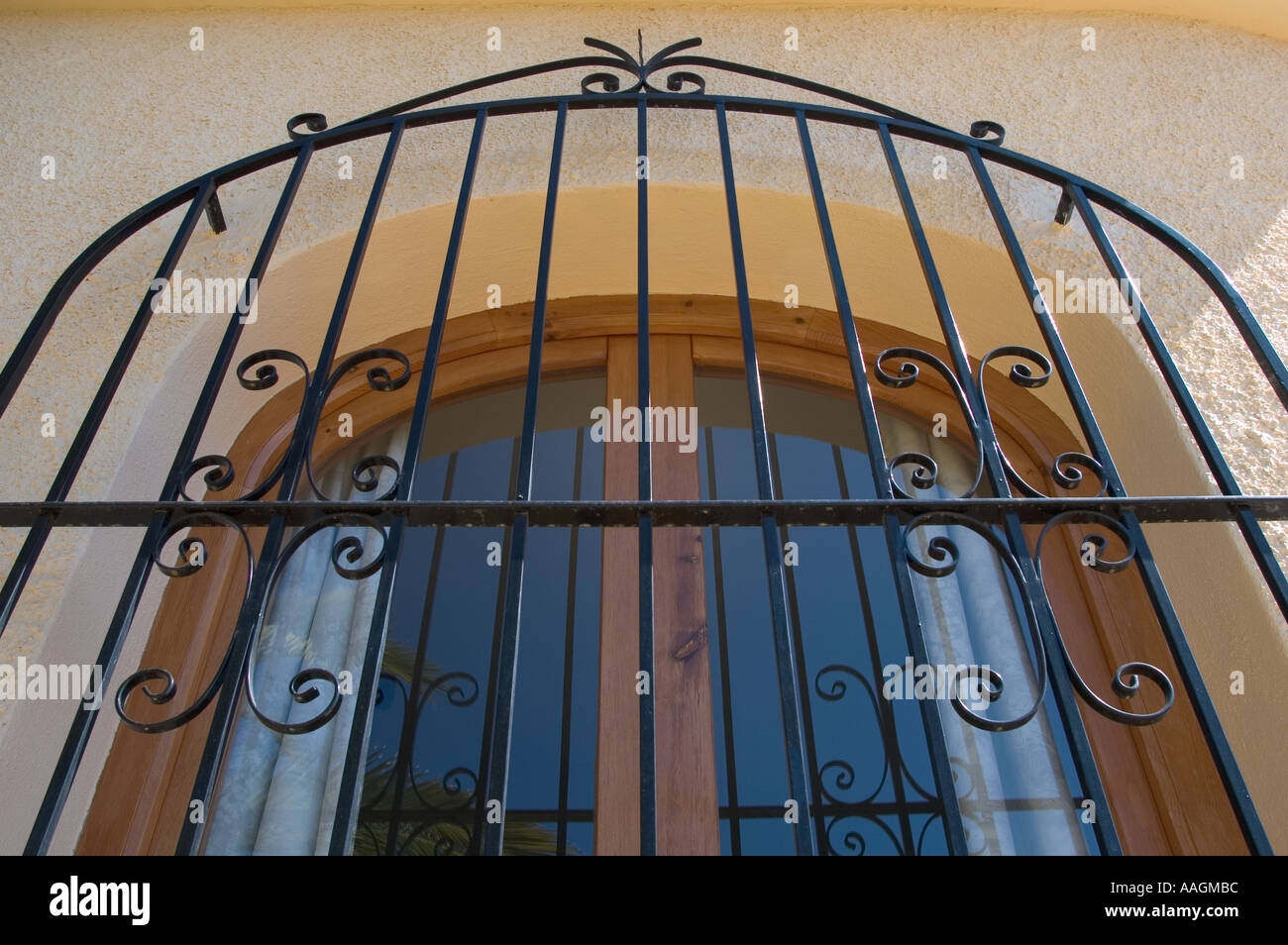 Bared window on a Spanish villa Calpe Costa Blanca Spain Stock Photo ...