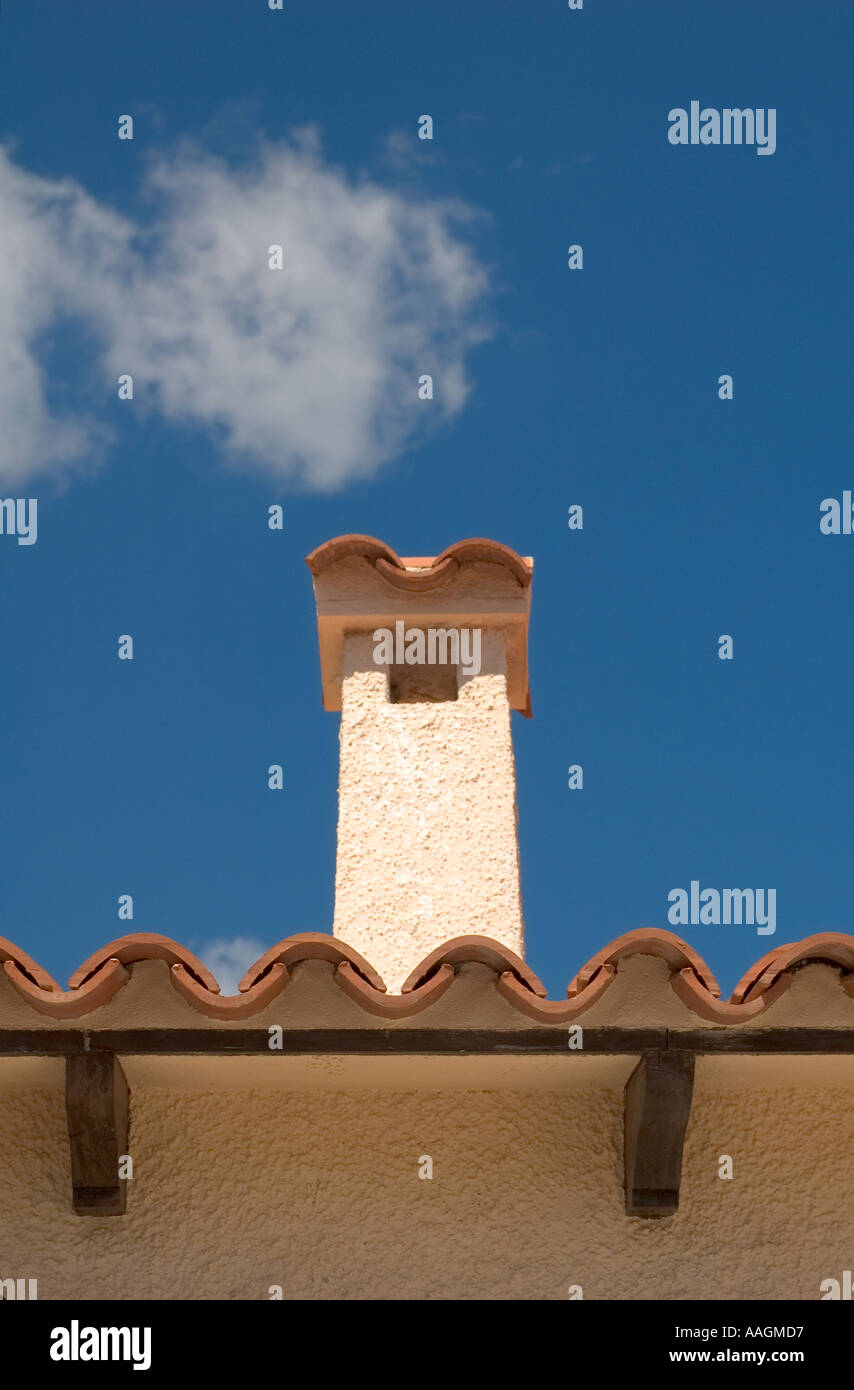 Chimney on a Spanish villa Calpe Costa Blanca Spain Stock Photo - Alamy