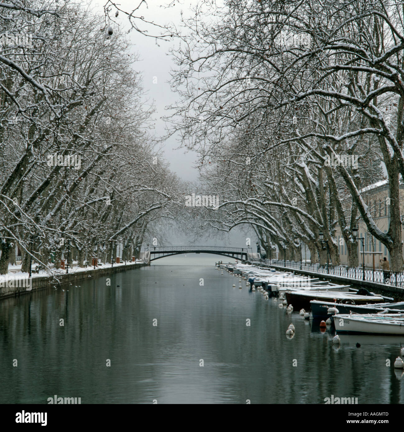 Canal du Vasse in winter Annecy Haute Savoie Rhone-Alpes France Stock ...