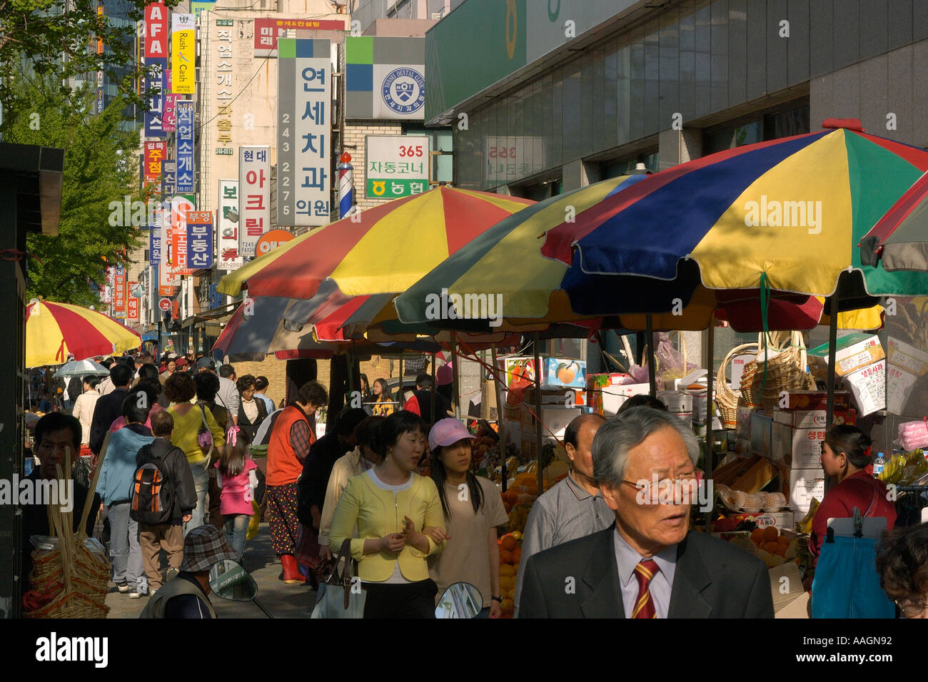 Busy commercial street in downtown Busan South Korea Stock Photo - Alamy