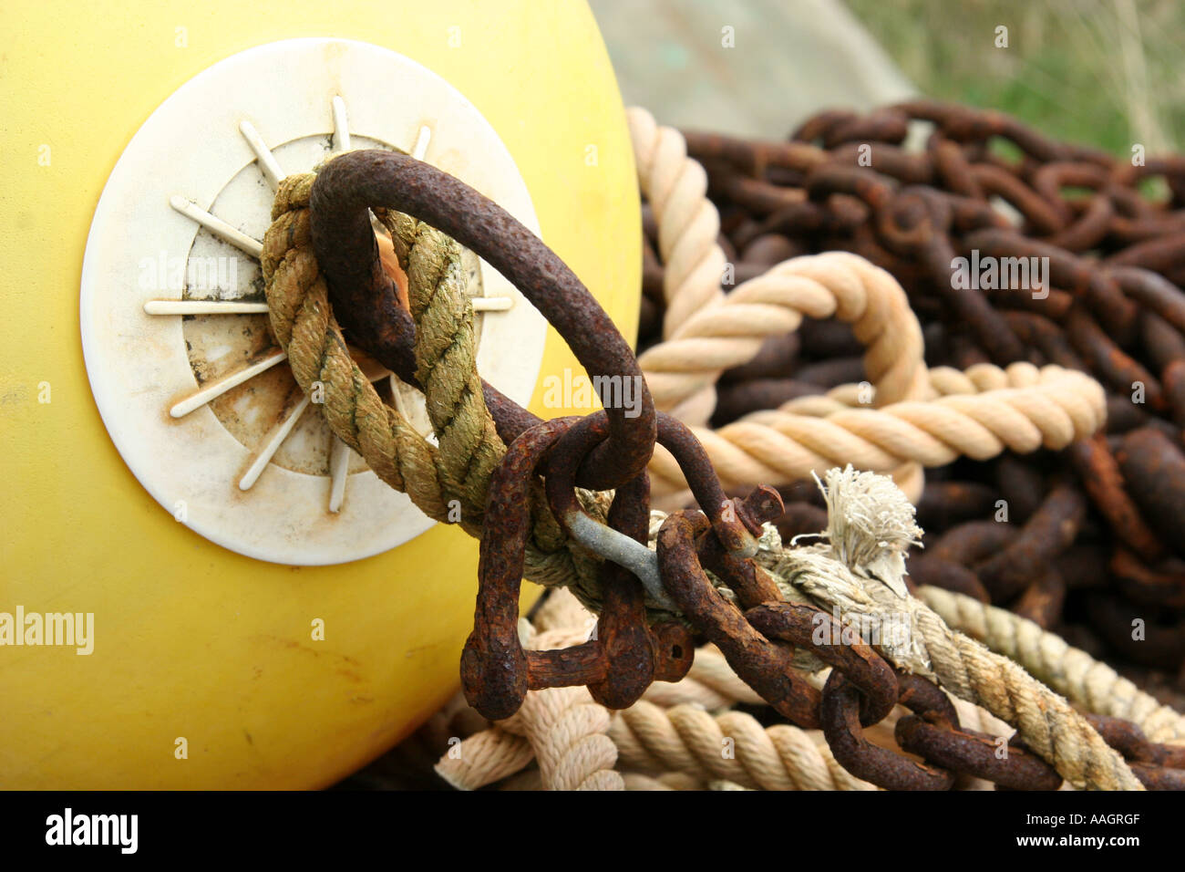 chain attached to a buoy Stock Photo - Alamy