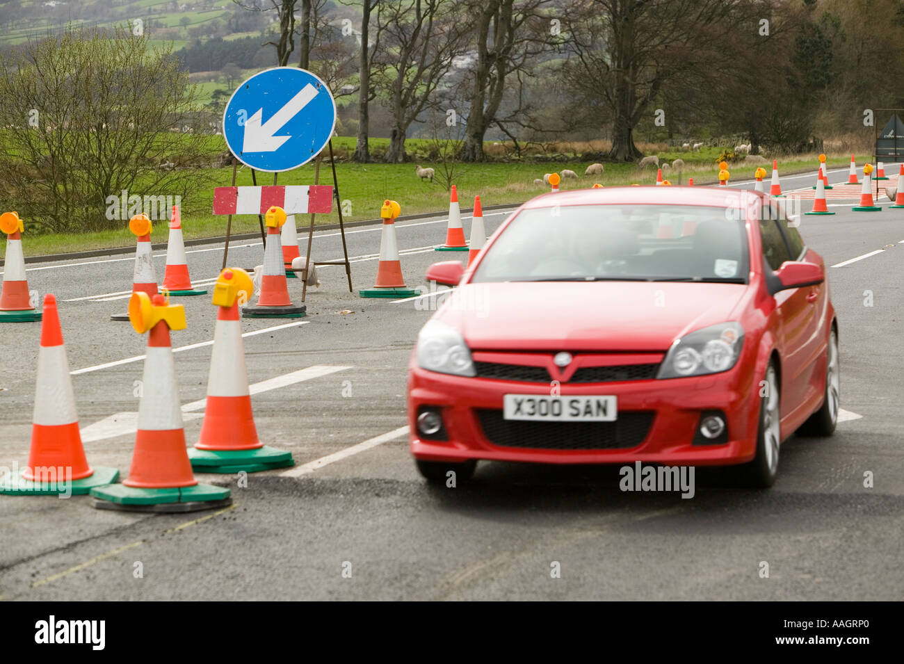 Car passing cones hi-res stock photography and images - Alamy