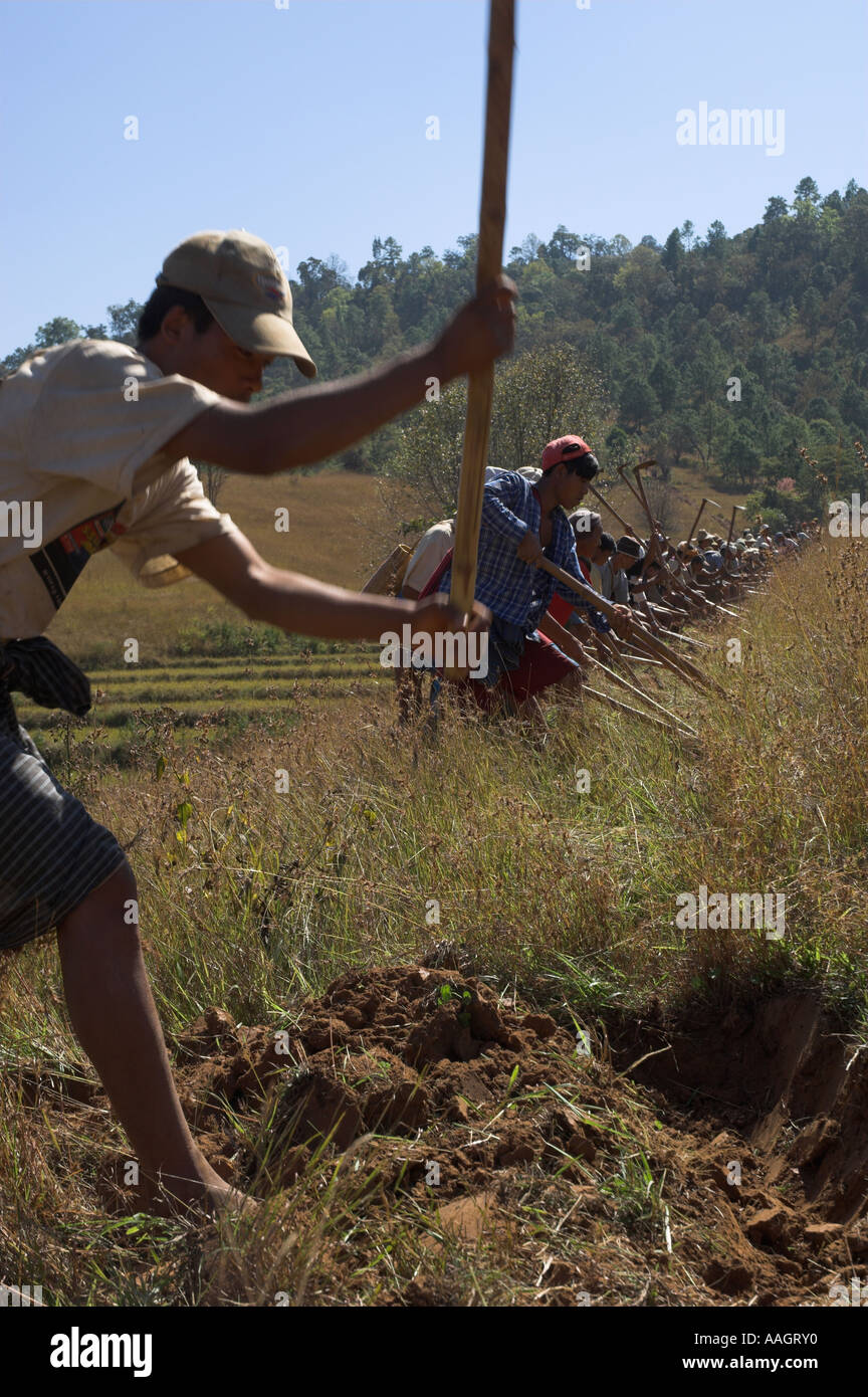Myanmar Burma Shan State village of Pattap Poap near Inle Lake Pah oh ...