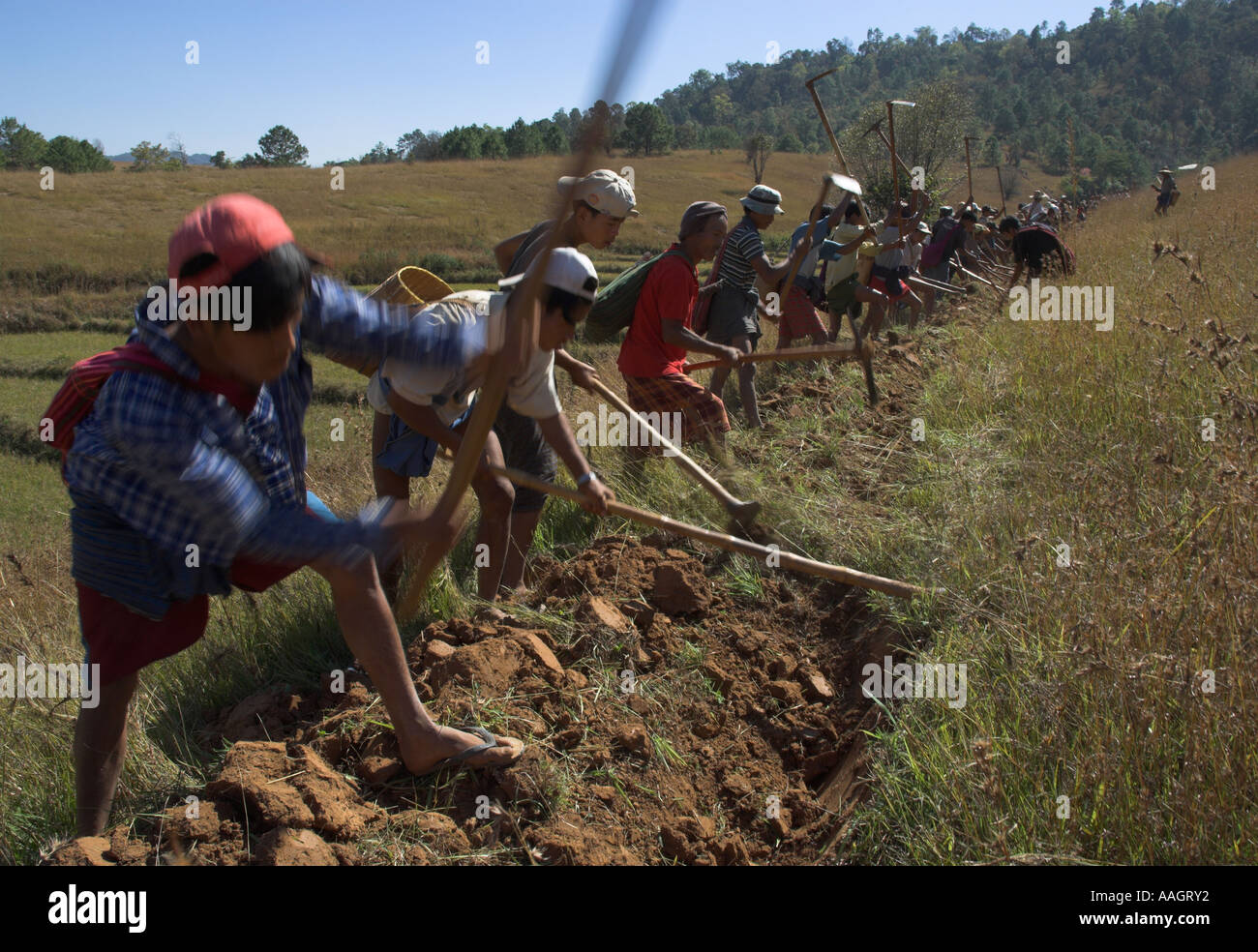 Myanmar Burma Shan State village of Pattap Poap near Inle Lake Pah oh ...