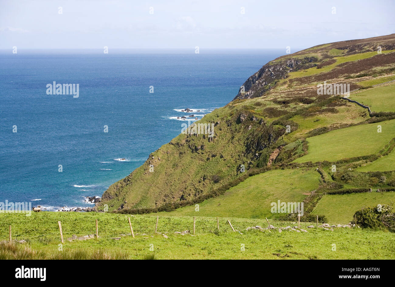 Ireland County Donegal Inishowen Peninsula Ballybane coastline above ...