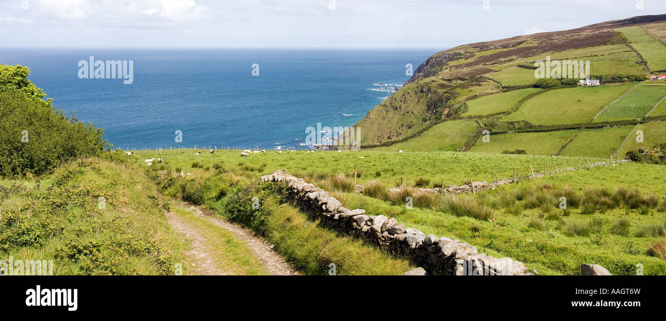 Ireland County Donegal Inishowen Peninsula Ballybane coastline above ...