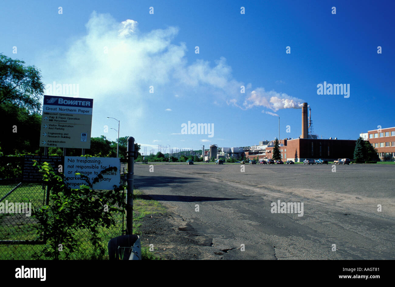 Millinocket ME Northern Forest An entrance to the paper mill Stock ...