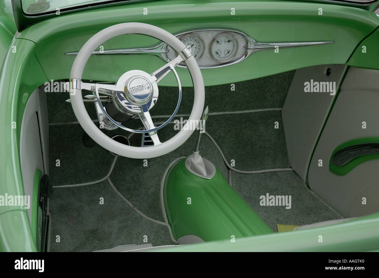 Lime Green Hot Rod Interior Stock Photo - Alamy