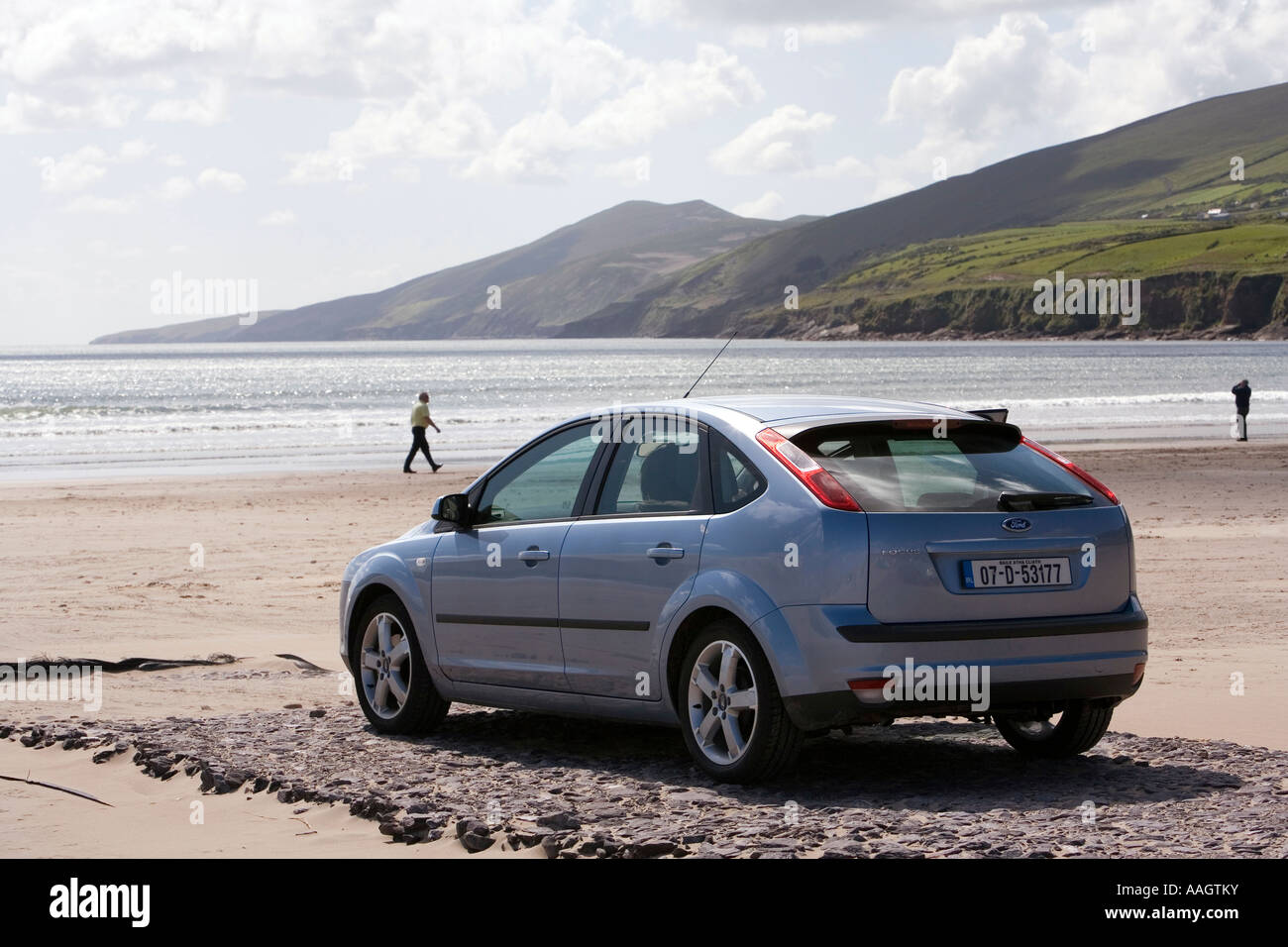 Ireland County Kerry Dingle Inch Beach Ford Focus car parked on the ...