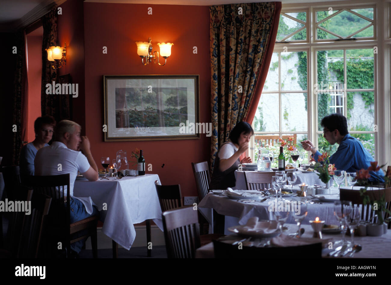 Guests in restaurant of the Gregans Castle Hotel Ballyvaughan County ...