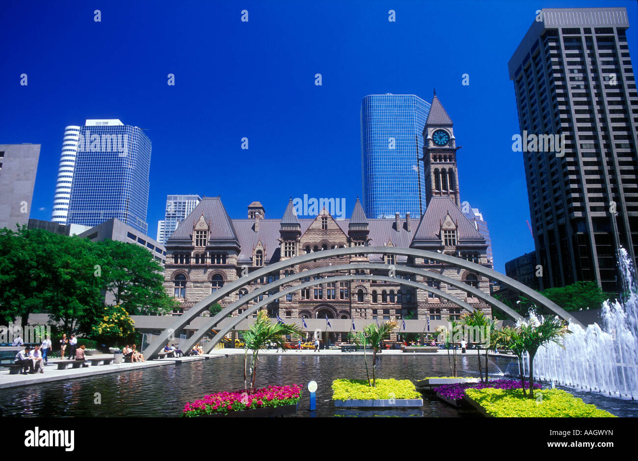 Canada Ontario Toronto Nathan Philips Square and Old City Hall Stock ...
