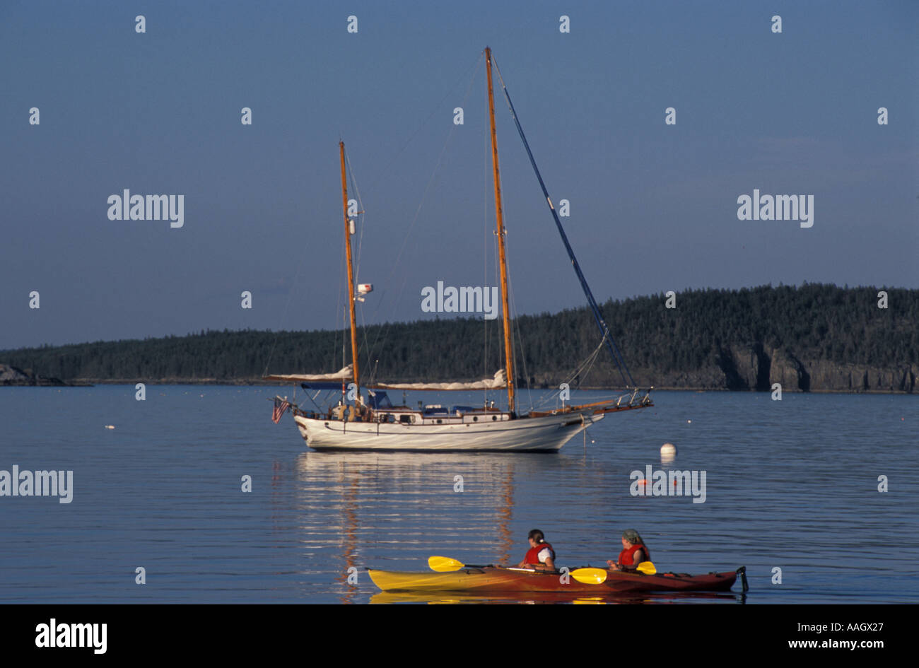 Kayaking in Bar Harbor The Porcupine Islands Stock Photo - Alamy
