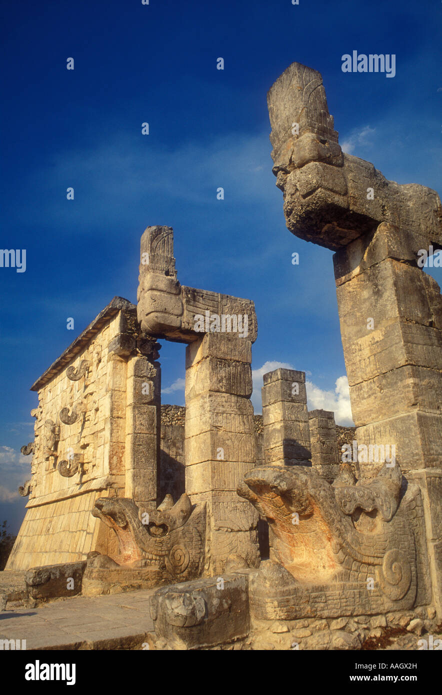Mexico Yucatan Chichen Itza Statue of Chac Mool Temple of Warriors ...