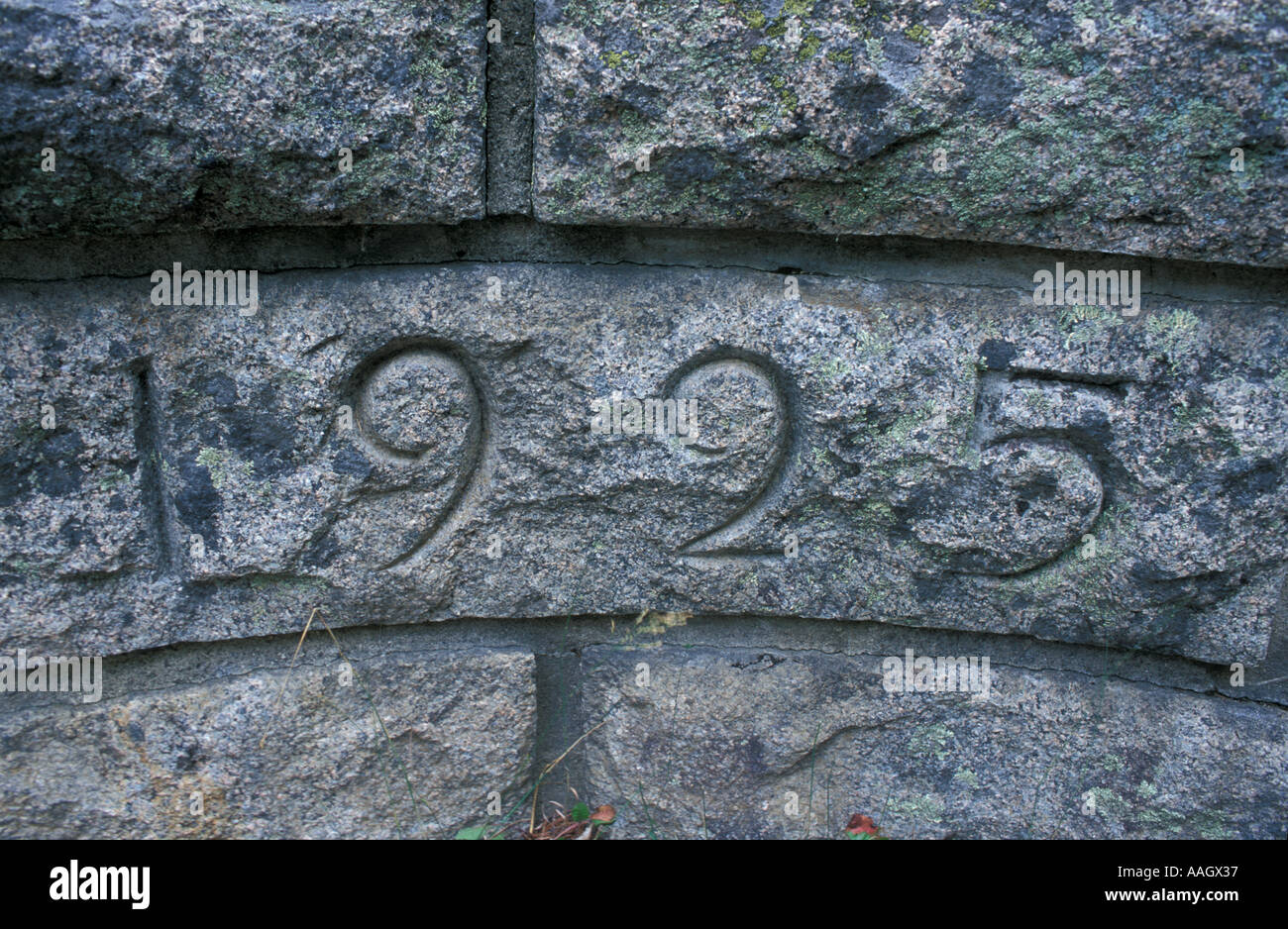 Acadia National Park ME Detail from Waterfall Bridge built in 1925 ...