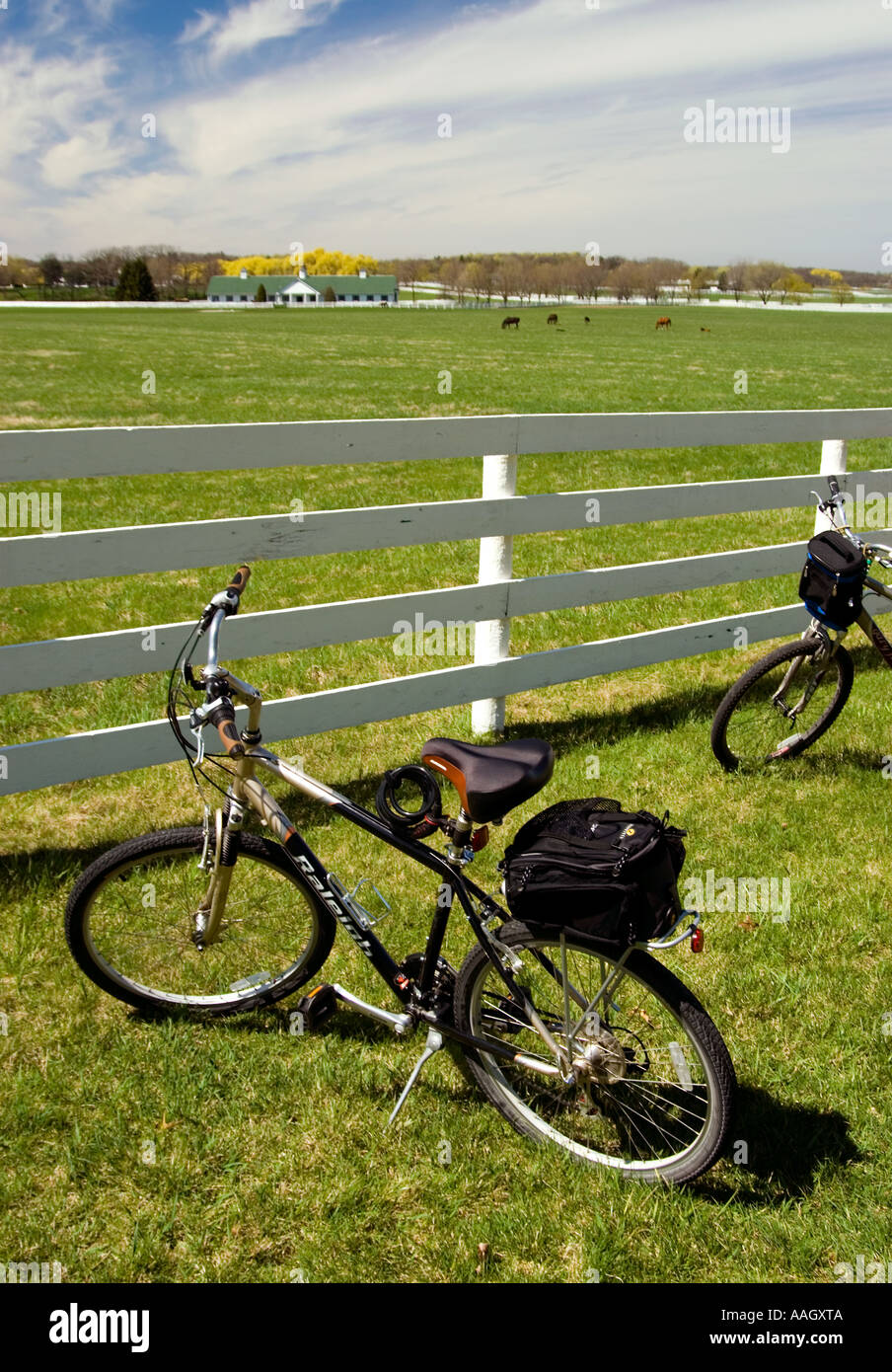 Bike & Farm Fence Stock Photo - Alamy