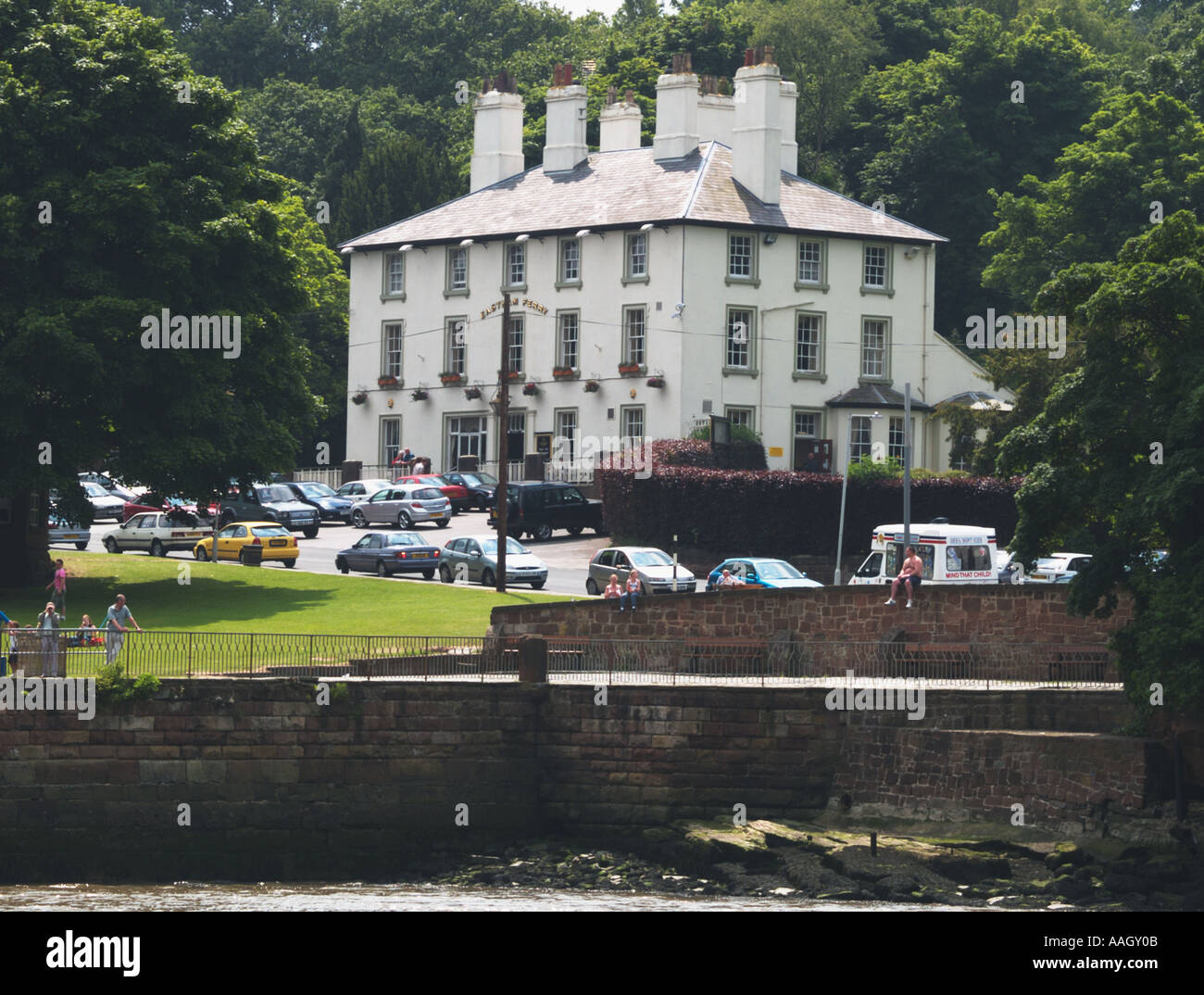 Eastham Ferry public house from the river Stock Photo - Alamy