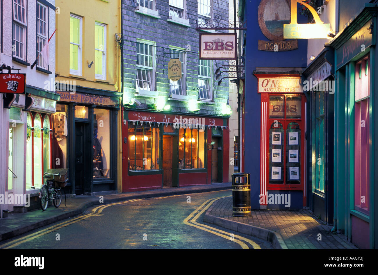 Pedestrian street in the evening Kinsale County Cork Ireland Stock ...