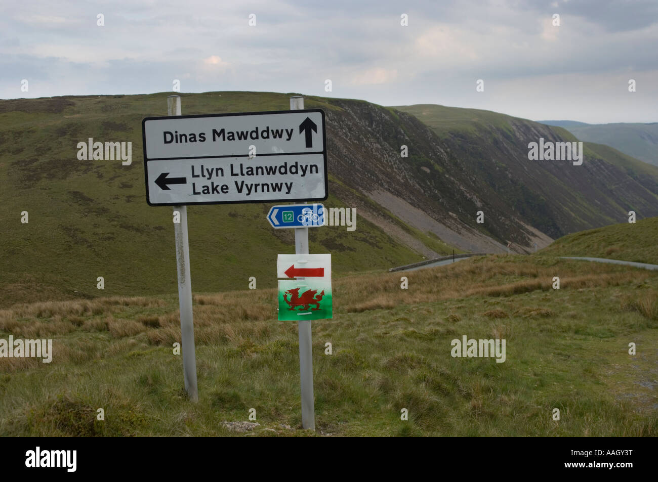 Remote pass Bwlch y Groes between Dinas Mawddwy and Llanuwchllyn the ...