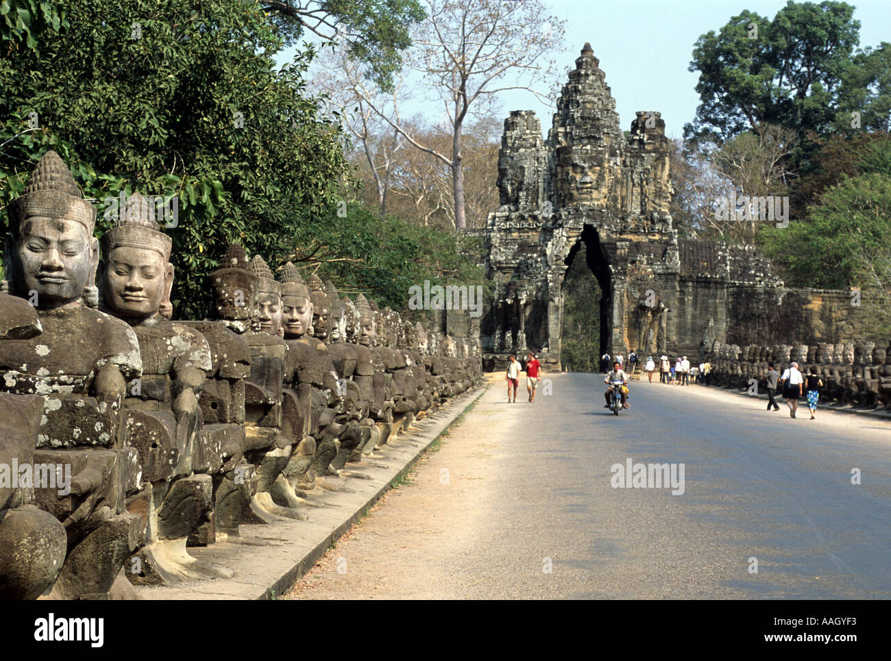 Khmer gateway with scooter Angkor Wat Cambodoa Stock Photo - Alamy