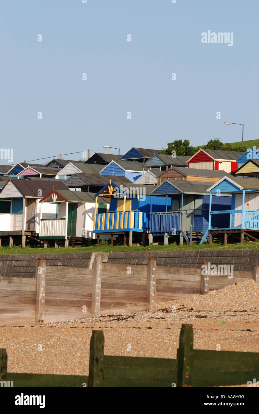 Beach huts tankerton whitstable kent england Stock Photo - Alamy