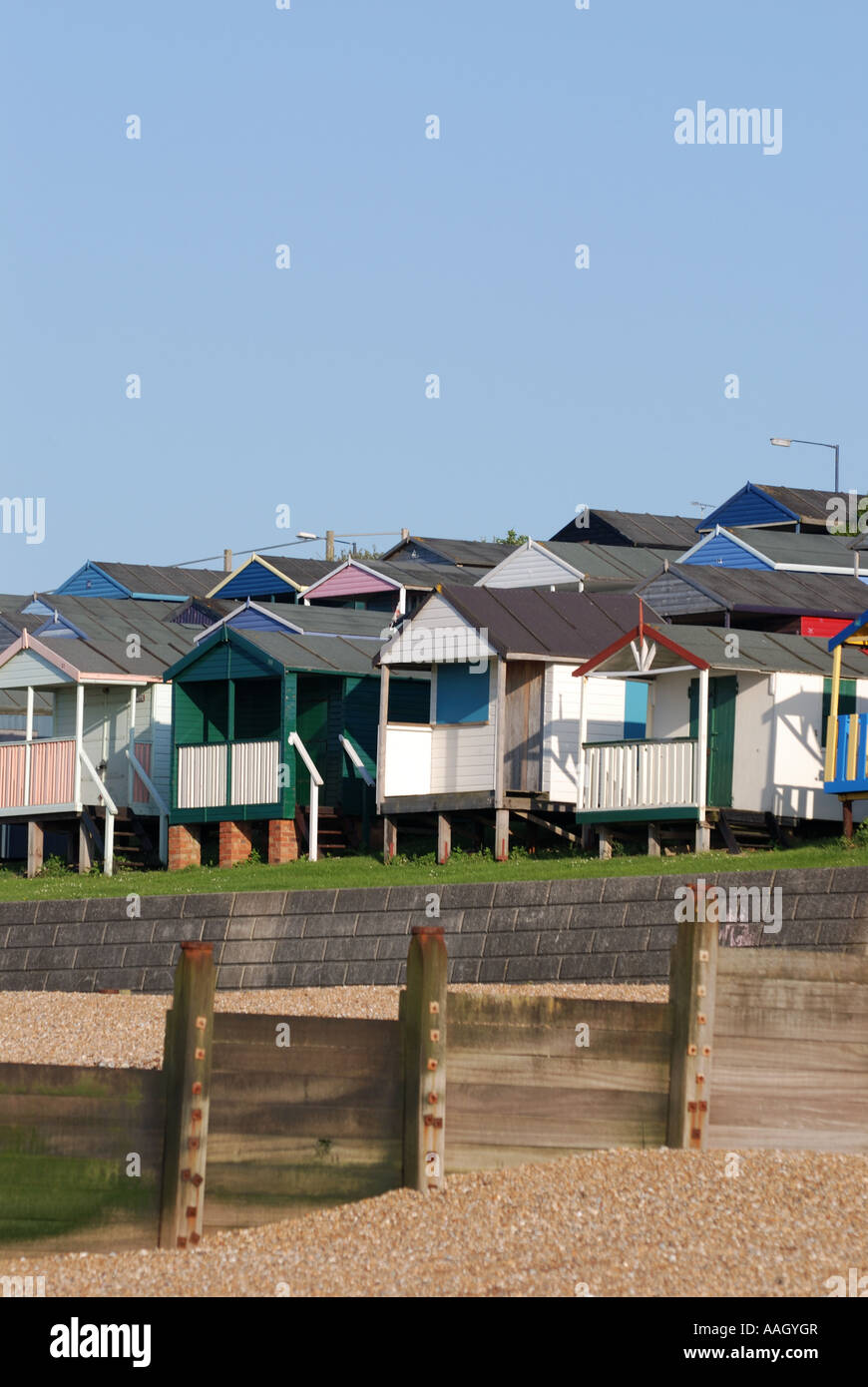 Beach huts tankerton whitstable kent england Stock Photo - Alamy