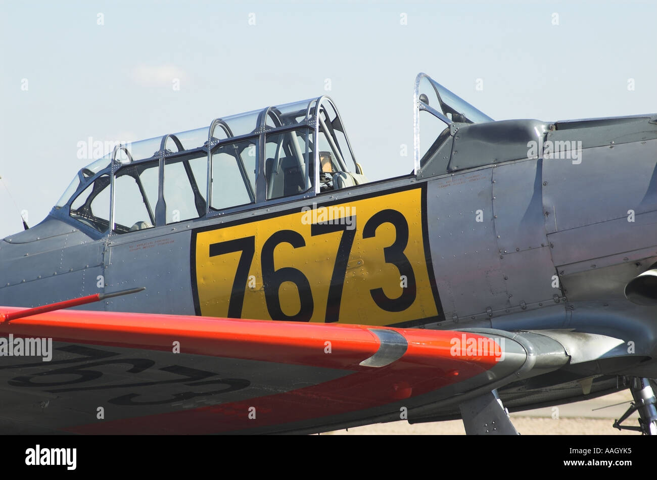 The cockpit of an SNJ-5 at an air show Stock Photo - Alamy