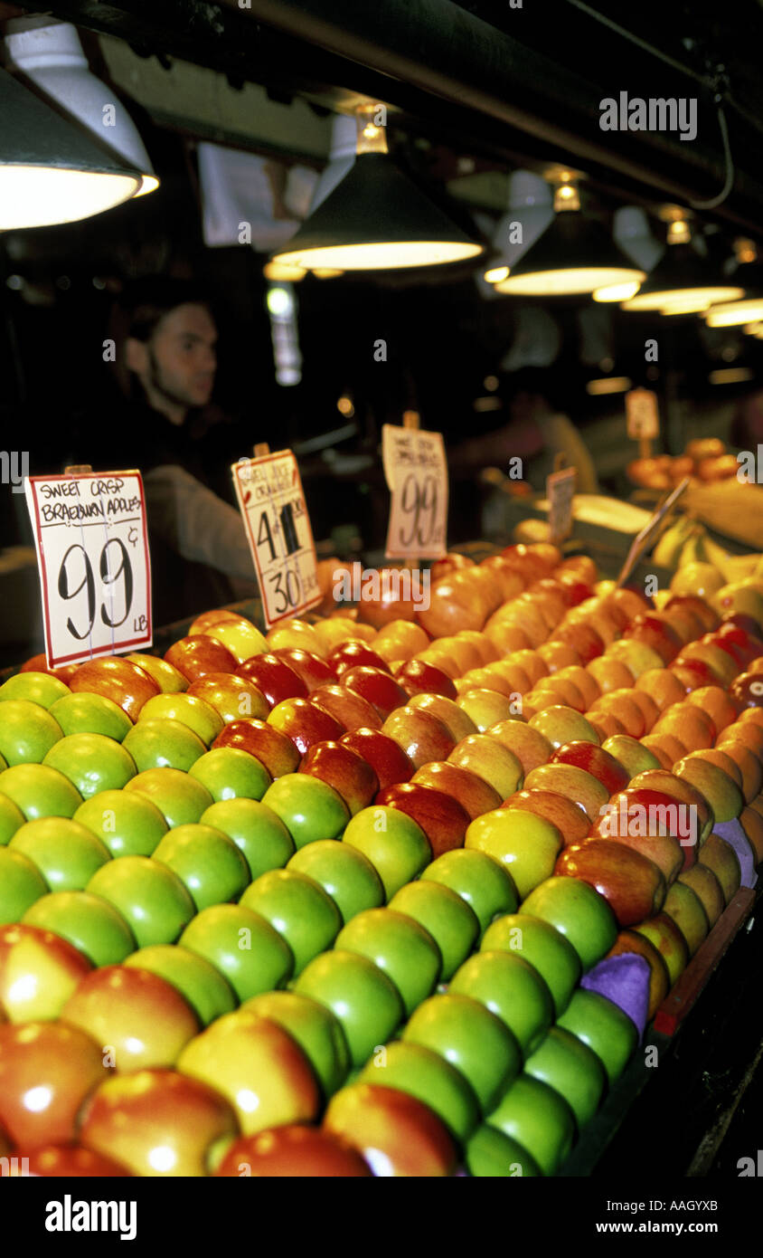 Apple display at the Pike Place Market Seattle Washington USA Stock ...