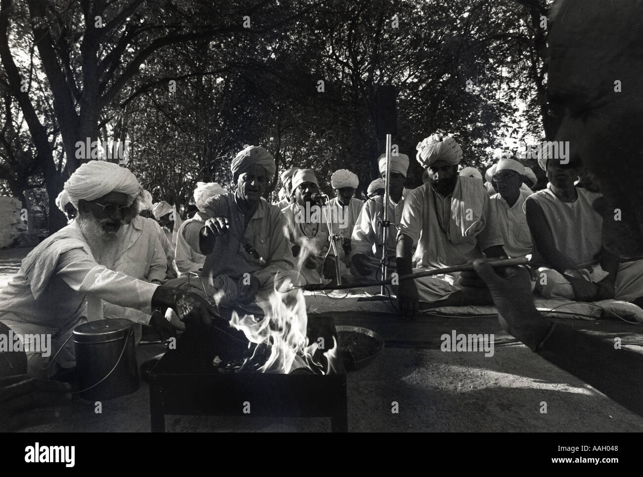 Havan or sacred fire at Khejarli the annual festival Rajasthan India ...