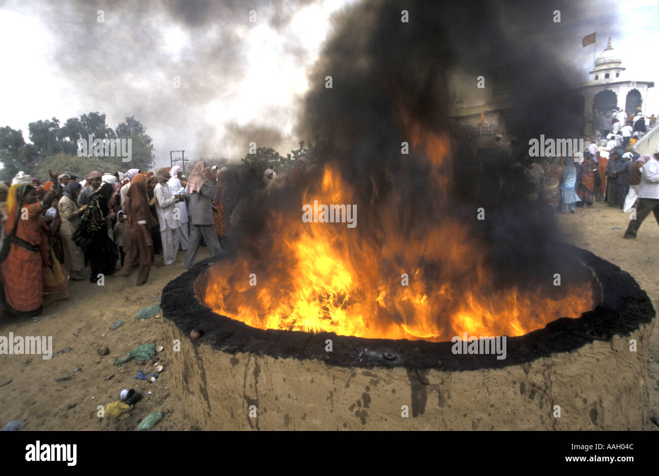 Havan or sacred fire at Khejarli the annual festival Rajasthan India ...