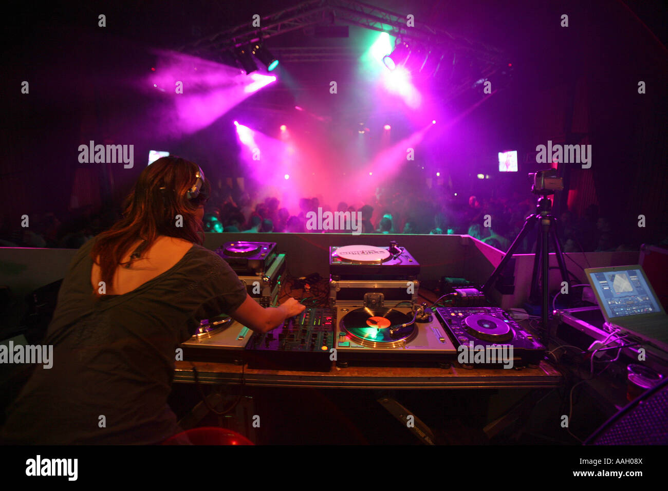 DJ performance at dance party in Kortrijk editorial use only no ...