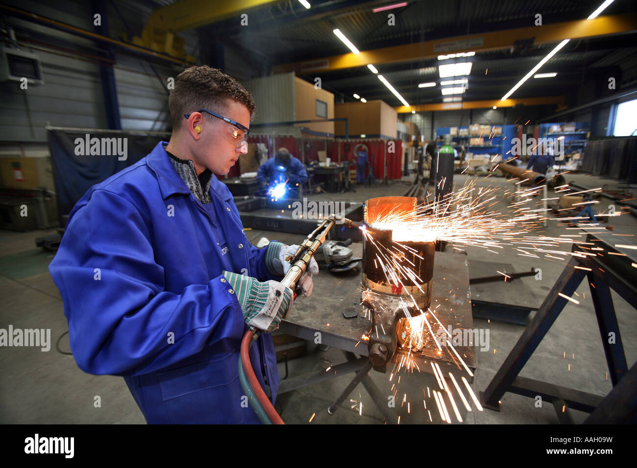 At a maintenance and construction workshop where they repair electro ...