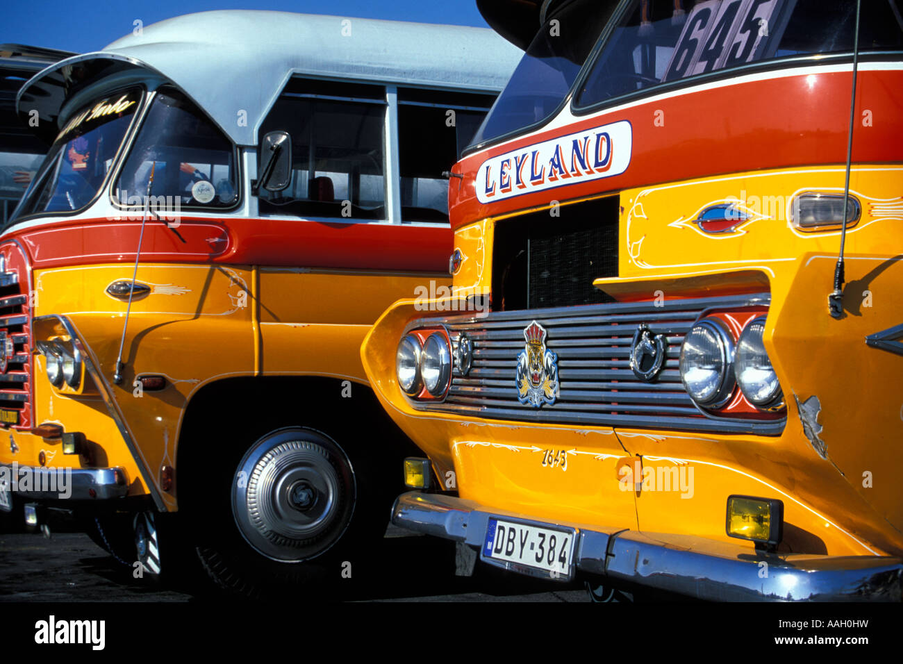 Typical maltese Buses Valletta Malta Stock Photo - Alamy
