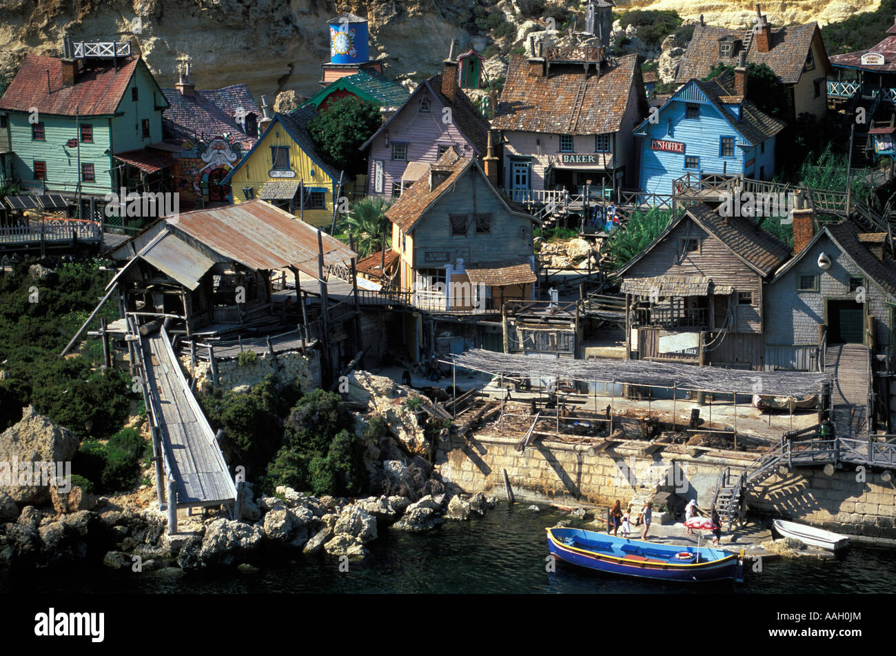 Aerial view of Popeye Village the place built for the Popeye movie ...